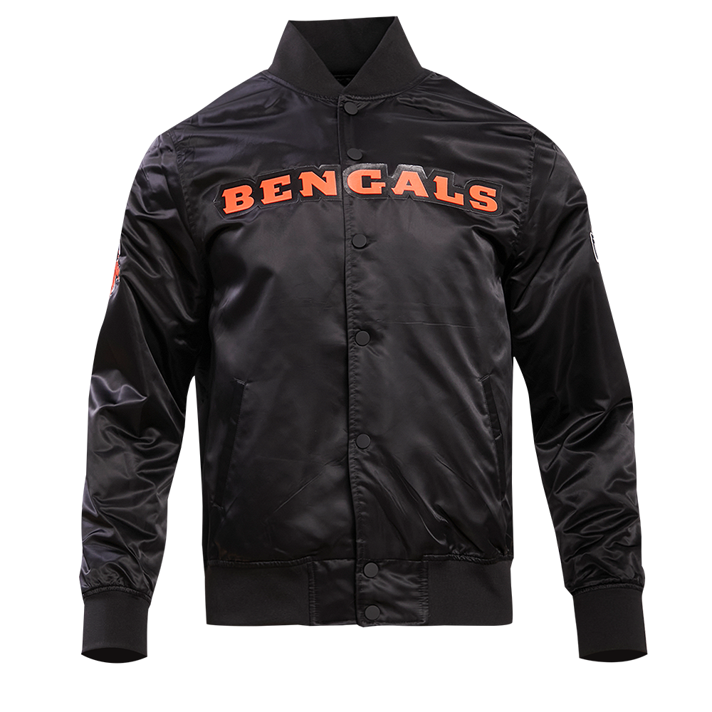NFL CINCINNATI BENGALS BIG LOGO MEN'S SATIN JACKET (BLACK) – Pro Standard
