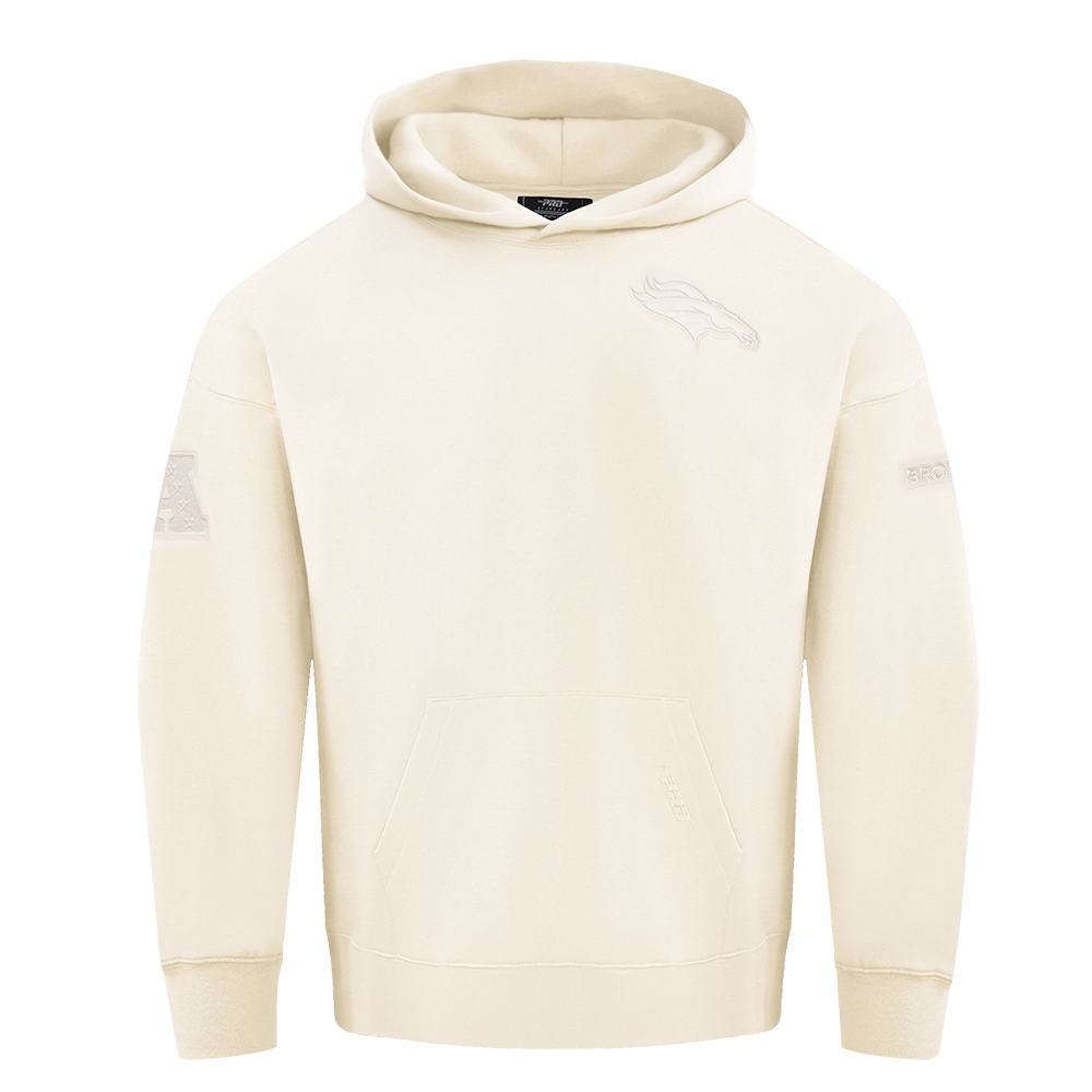 NFL DENVER BRONCOS NEUTRAL MEN'S DROP SHOULDER FLEECE PULLOVER HOODIE ...