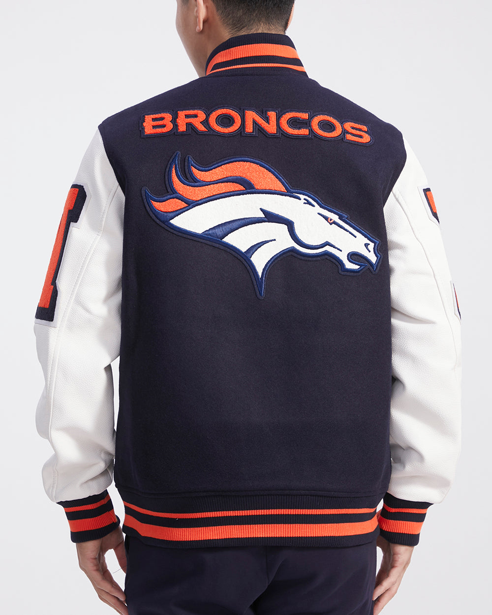 NFL DENVER BRONCOS MASHUP MEN'S RIB WOOL VARSITY JACKET (MIDNIGHT NAVY ...