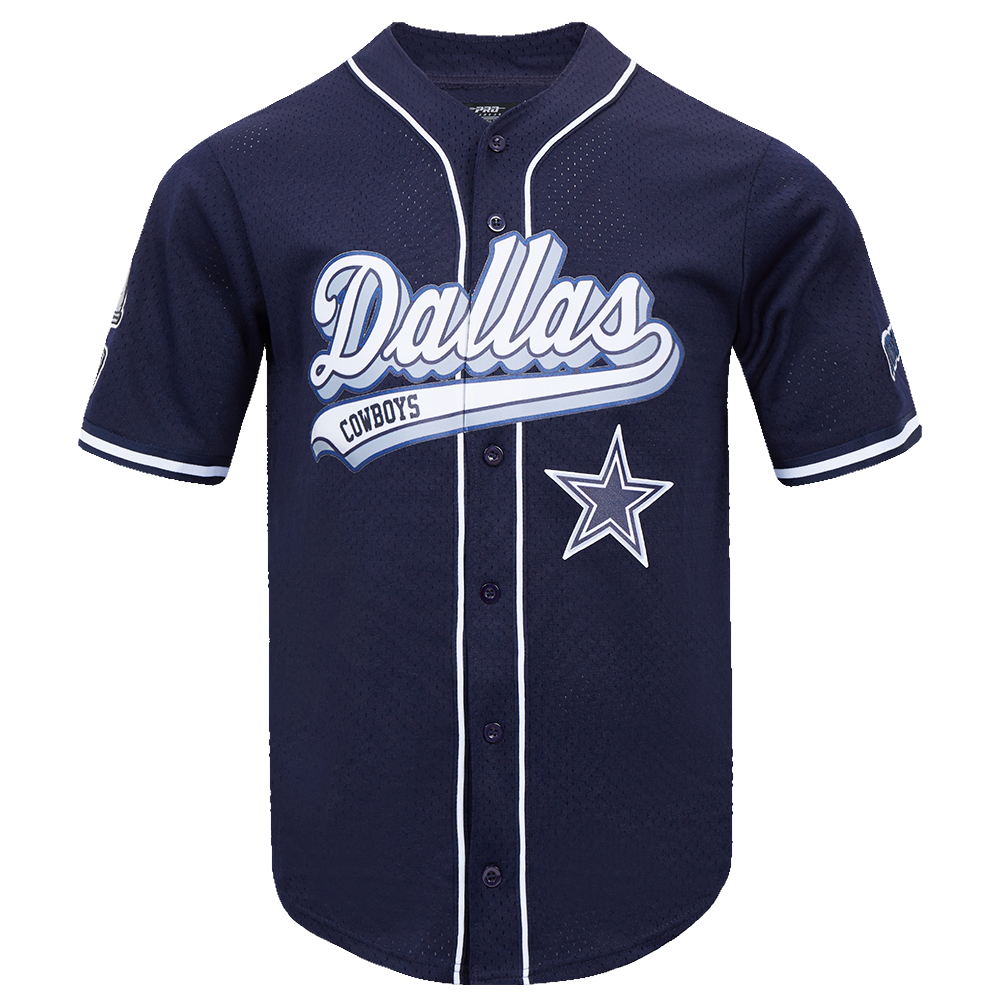 NFL DALLAS COWBOYS SCRIPT TAIL MEN'S MESH BUTTON DOWN SHIRT (MIDNIGHT ...