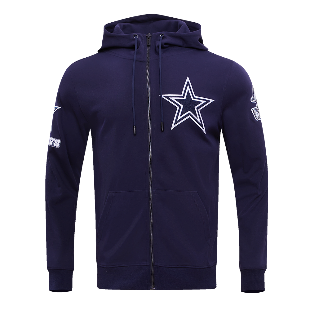 NFL DALLAS COWBOYS CLASSIC CHENILLE FULL ZIP HOODIE (MIDNIGHT NAVY ...
