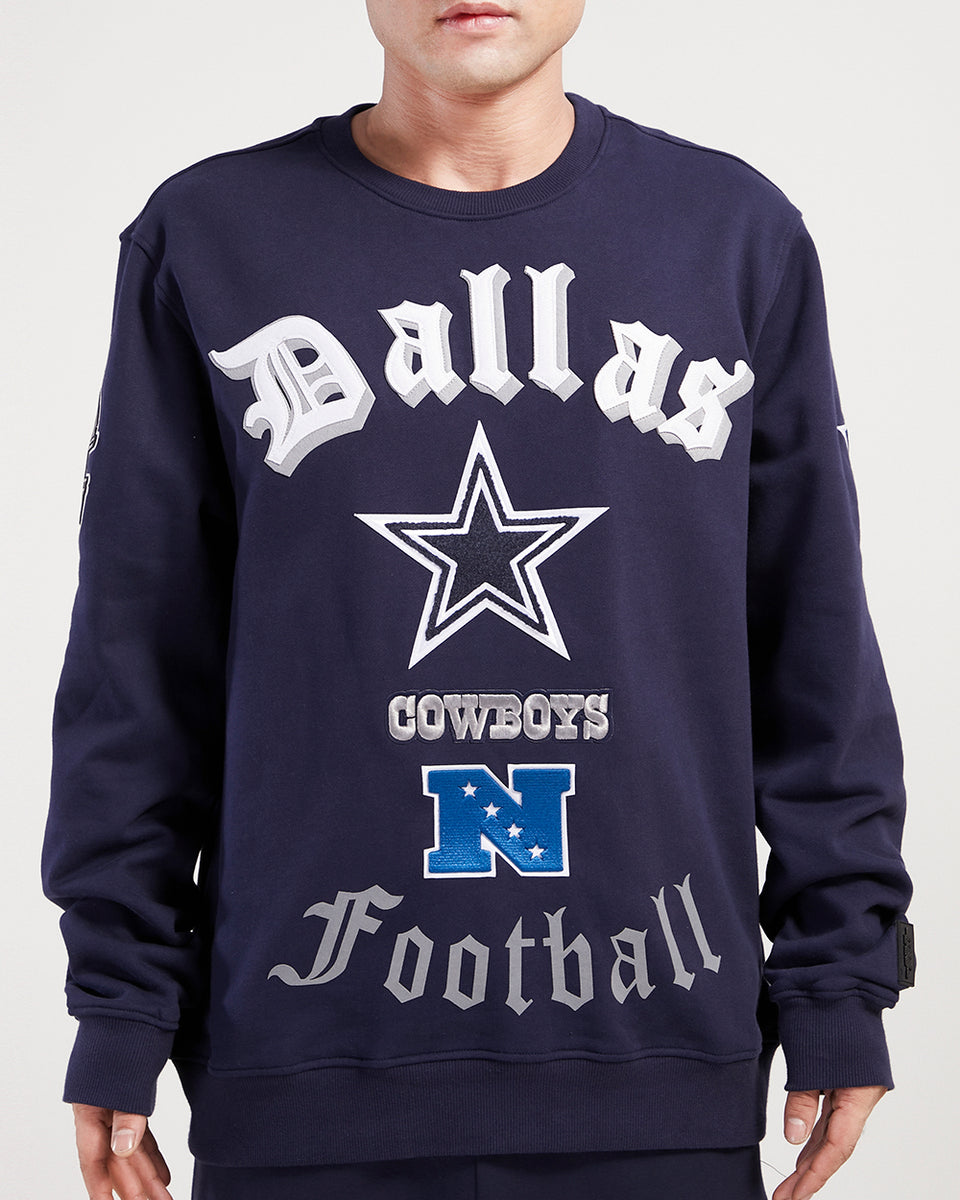 NFL DALLAS COWBOYS OLD ENGLISH MEN'S CREWNECK (MIDNIGHT NAVY) – Pro ...