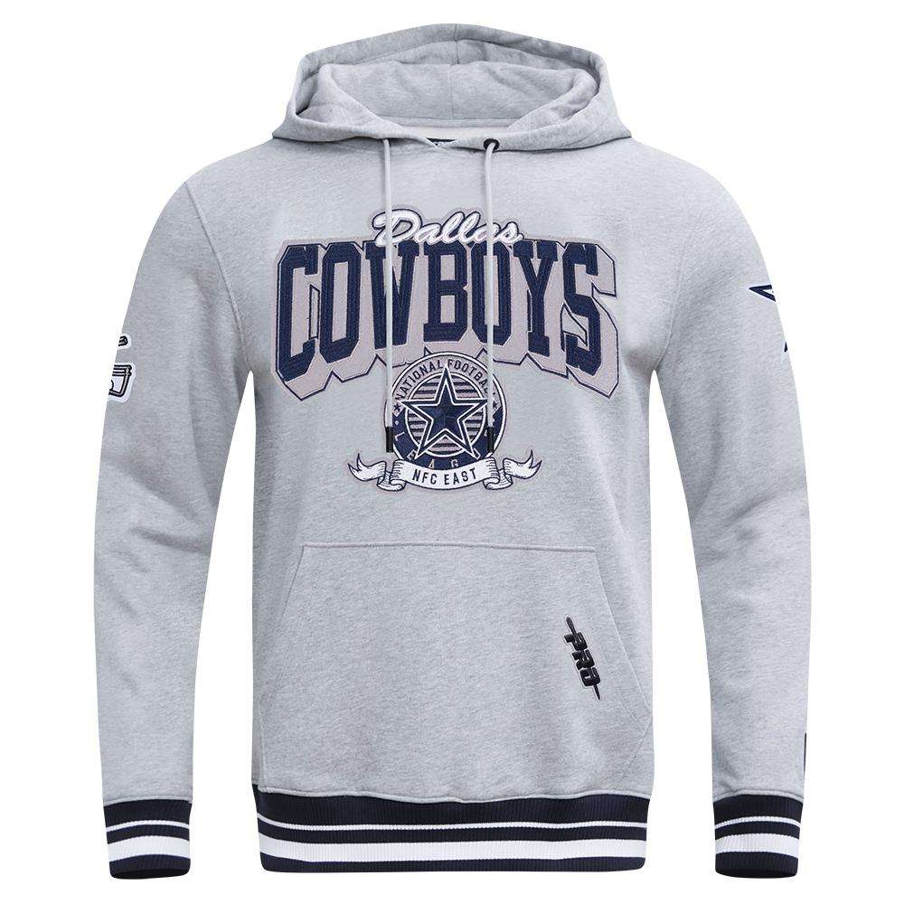 NFL DALLAS COWBOYS TEAM BADGE MEN'S RIB FLC PO HOODIE (HEATHER GREY/MI ...