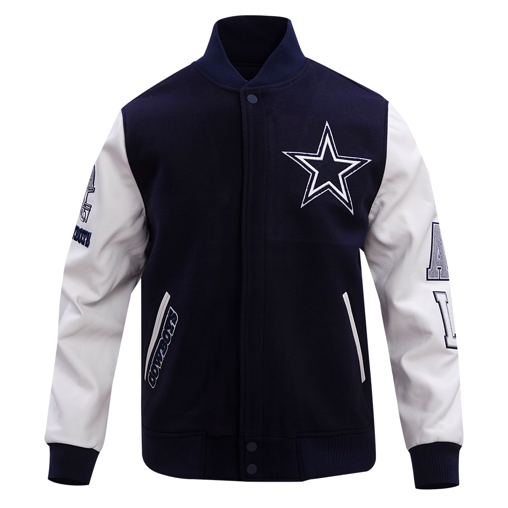 NFL DALLAS COWBOYS CLASSIC WOOL MEN'S VARSITY JACKET (MIDNIGHT NAVY/WH ...