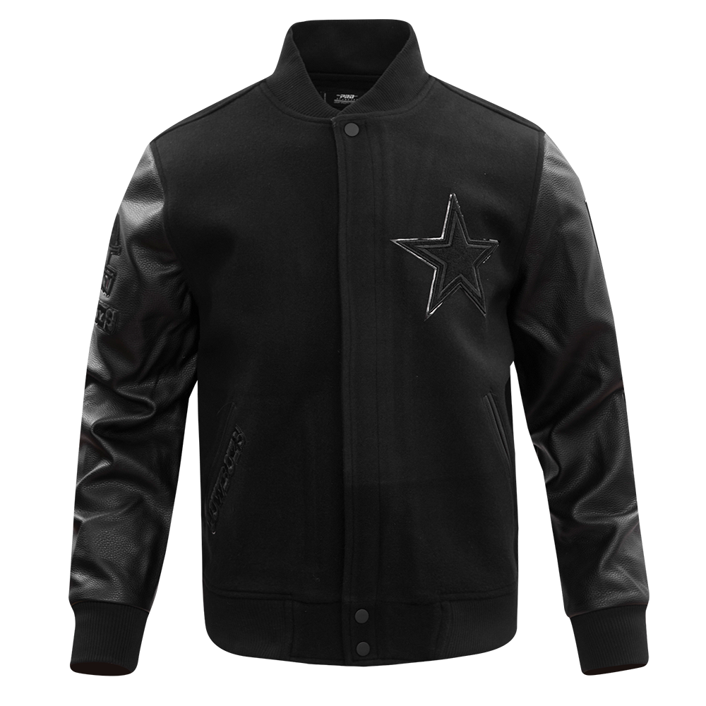 NFL DALLAS COWBOYS TRIPLE BLACK WOOL MEN'S VARSITY JACKET (BLACK) – Pro ...