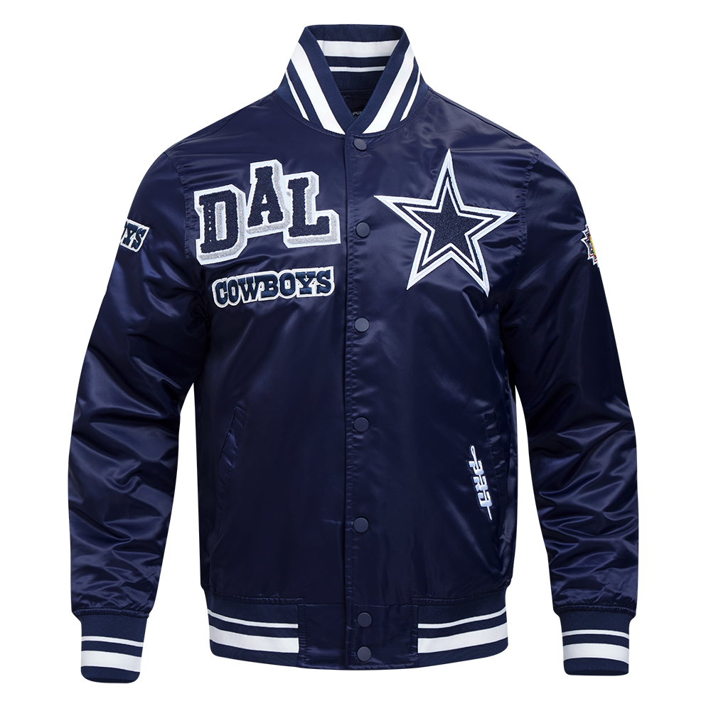 NFL DALLAS COWBOYS MASHUP MEN'S RIB SATIN JACKET (MIDNIGHT NAVY) – Pro ...