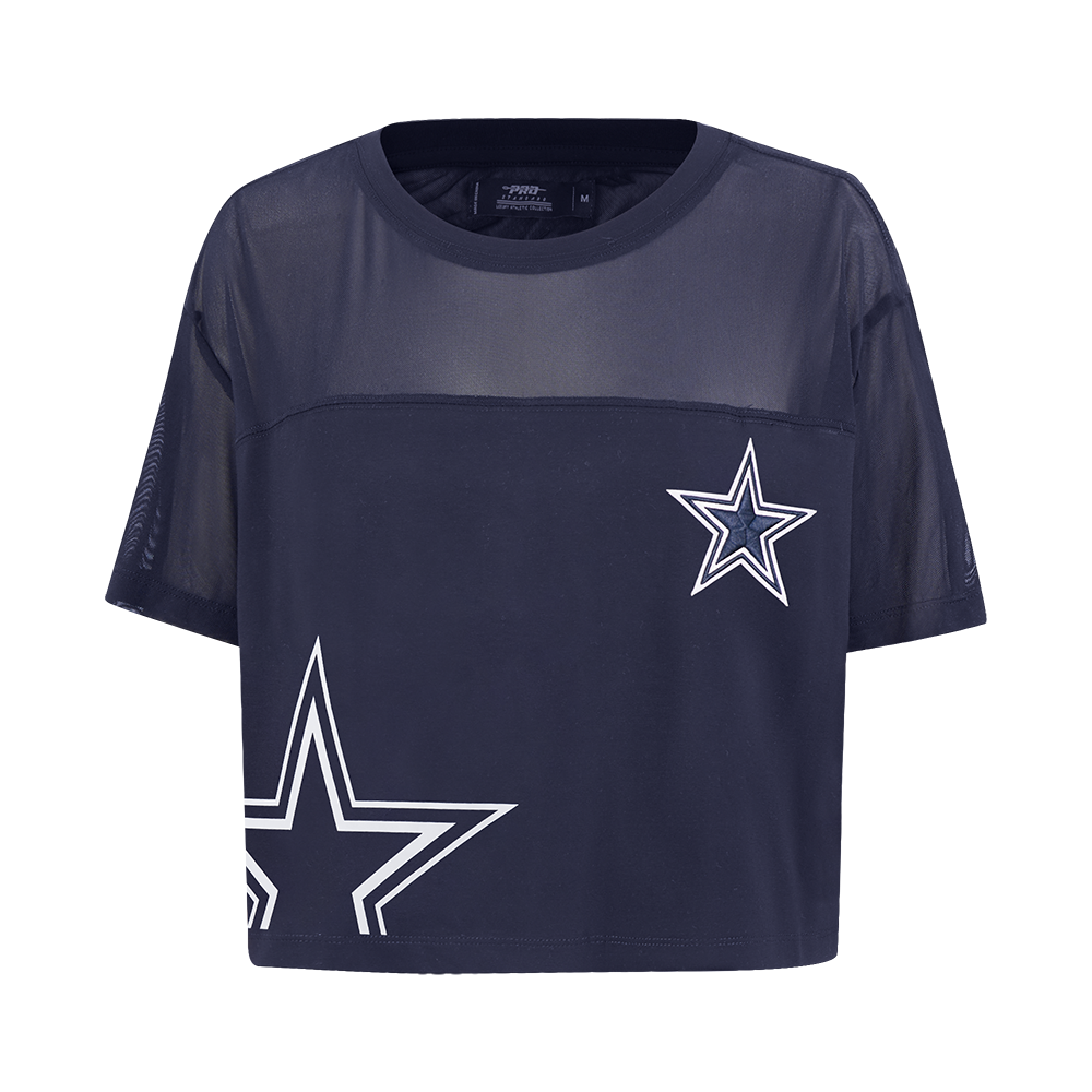 NFL DALLAS COWBOYS SHEER INFLUENCE WOMEN'S SHEER BOXY TEE (MIDNIGHT NA ...