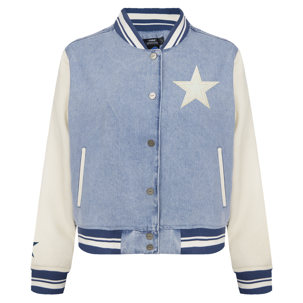 NFL DALLAS COWBOYS VARSITY BLUES WOMEN'S DENIM VARSITY JACKET (DENIM/L ...