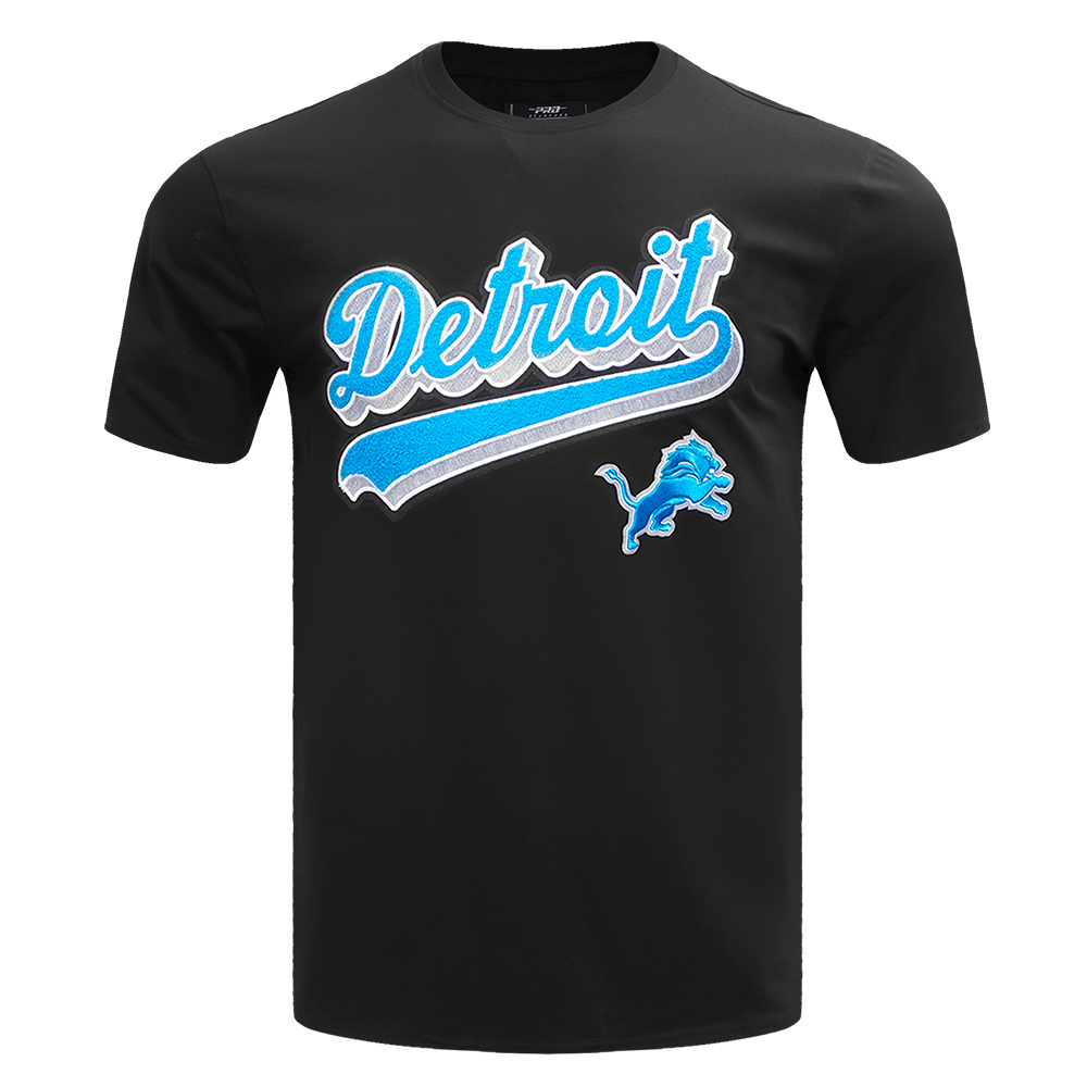 NFL DETROIT LIONS SCRIPT TAIL MEN'S TEE (BLACK) – Pro Standard