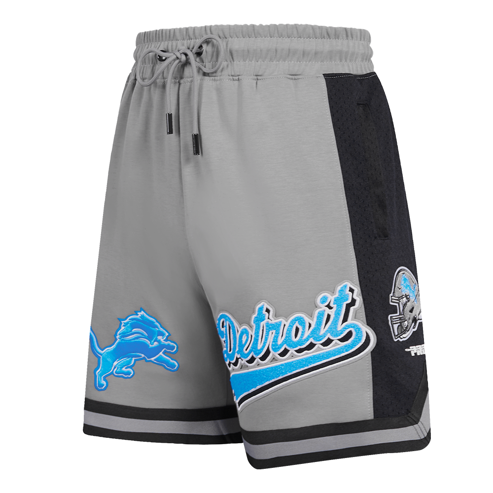 NFL DETROIT LIONS SCRIPT TAIL MEN'S DOUBLE KNIT 2.0 SHORT (GRAY/BLACK ...