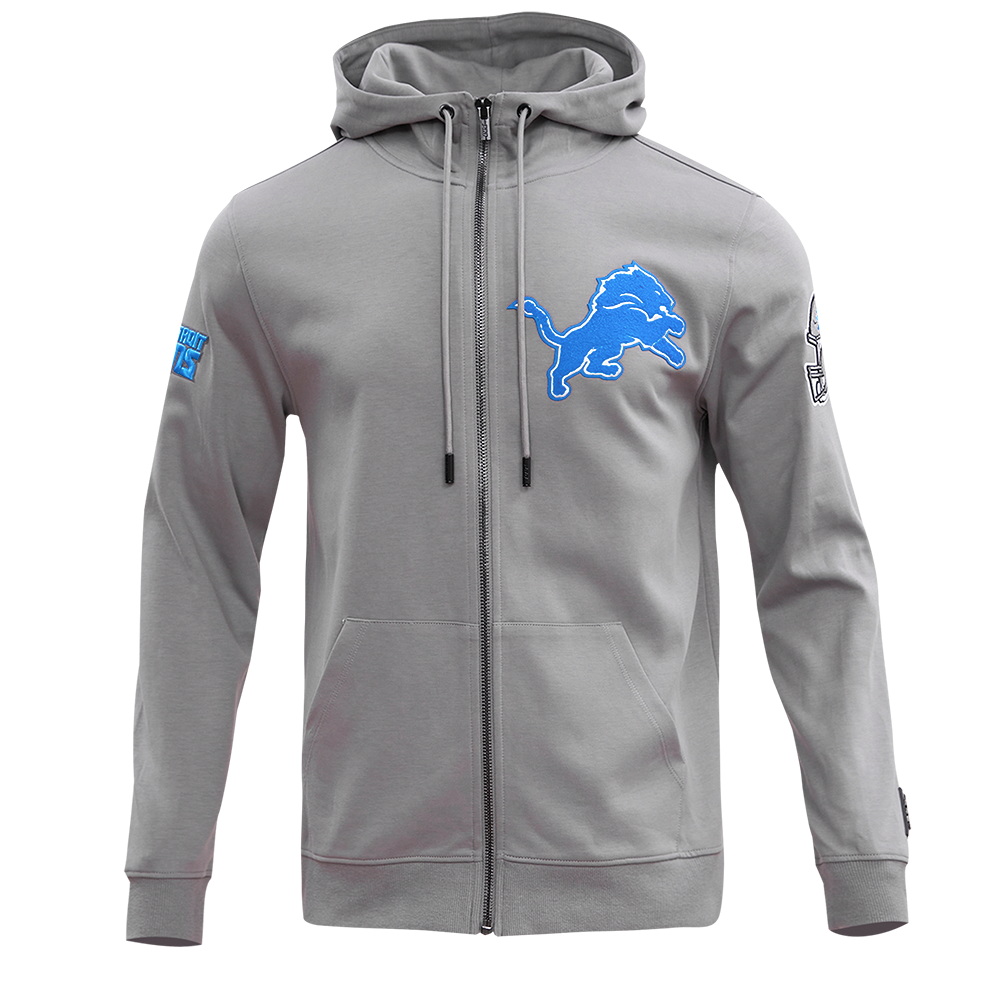 NFL DETROIT LIONS CLASSIC CHENILLE MEN'S DK FULL ZIP PULLOVER HOODIE ...