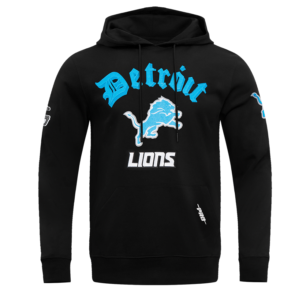 NFL DETROIT LIONS OLD ENGLISH MEN'S PULLOVER HOODIE (BLACK) – Pro Standard