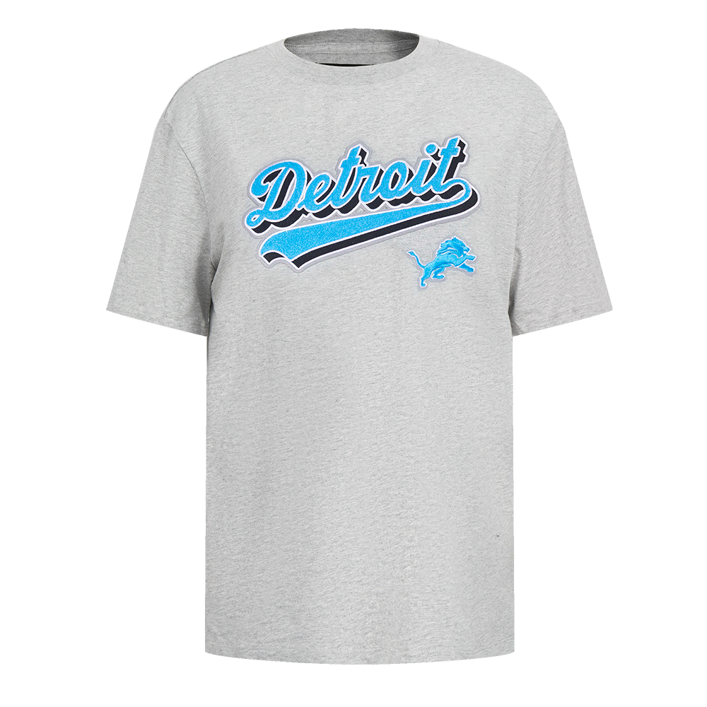 NFL DETROIT LIONS SCRIPT TAIL WOMEN'S BOYFRIEND TEE (HEATHER GREY ...