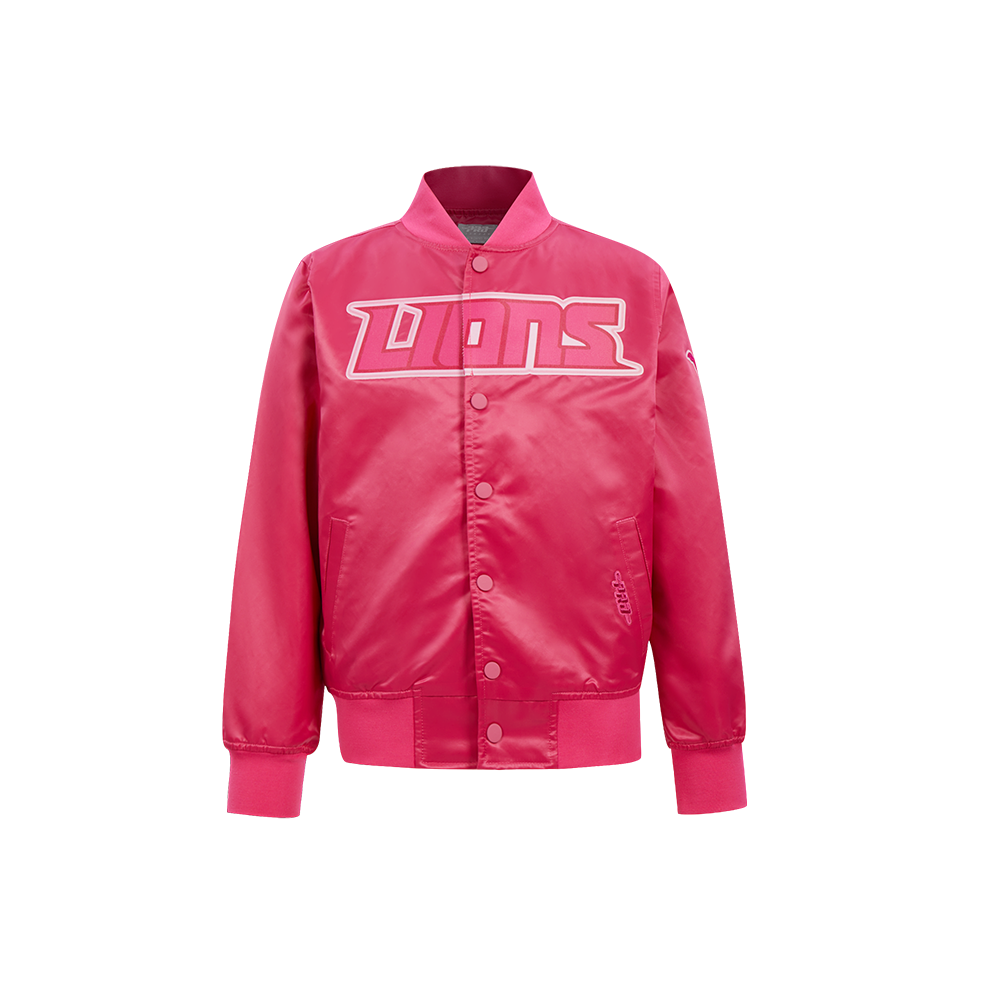NFL DETROIT LIONS TRIPLE PINK BIG GIRLS SATIN JACKET (BEETROOT PURPLE ...