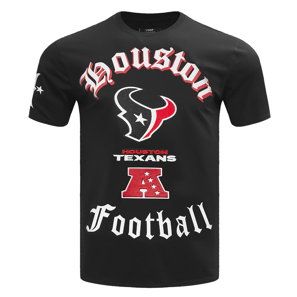 NFL HOUSTON TEXANS CLASSIC OLD ENGLISH MEN'S SINGLE JERSEY TEE (BLACK ...