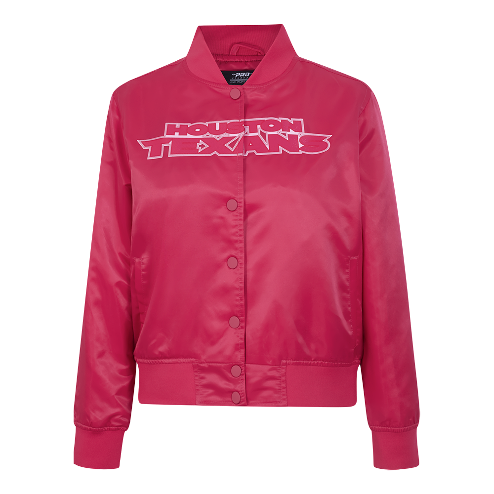 Pro Standard NFL Houston Texans Triple Pink Satin Jacket - Women's