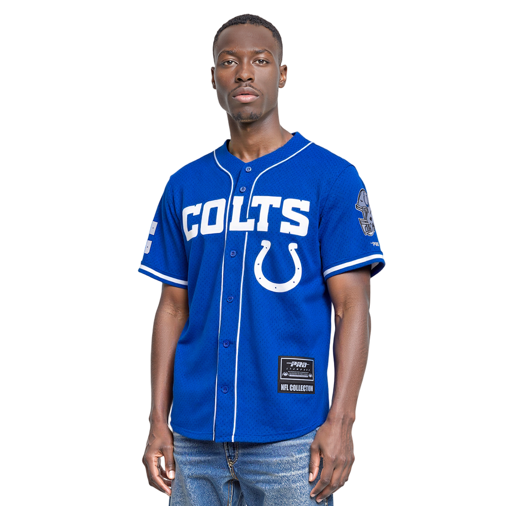 NFL INDIANAPOLIS COLTS CLASSIC MEN'S MESH BUTTON DOWN JERSEY (ROYAL BL ...