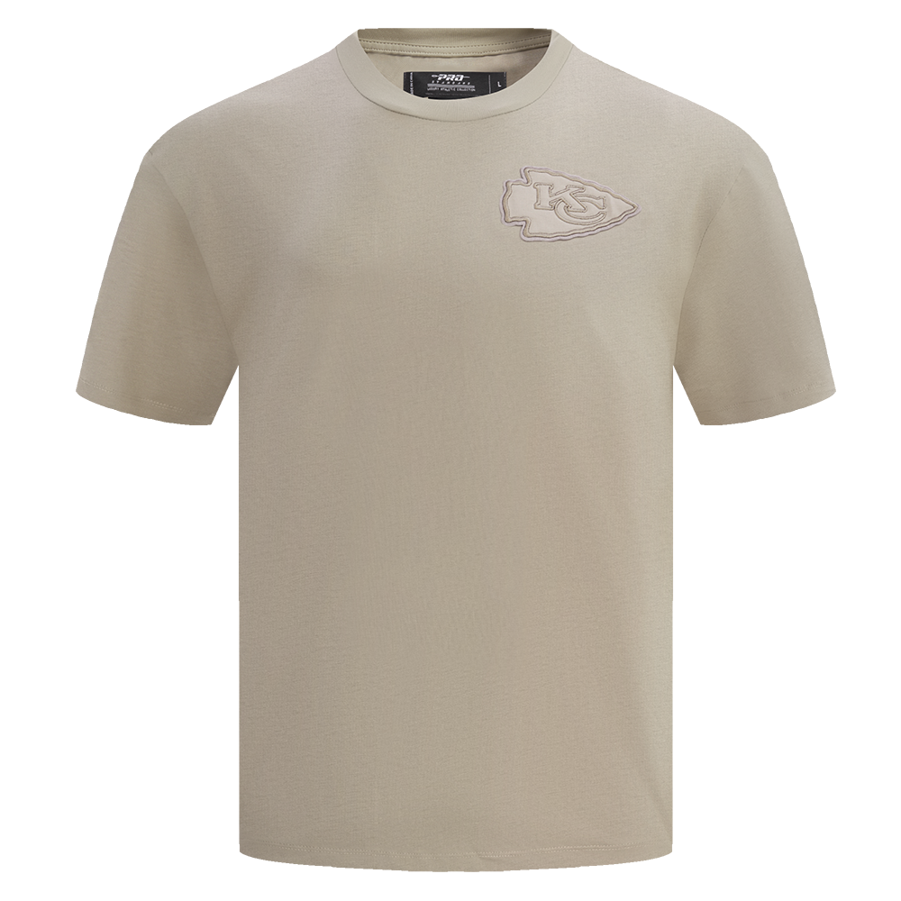 NFL KANSAS CITY CHIEFS NEUTRAL COTTON JERSEY DROP SHOULDER TEE (TAUPE ...