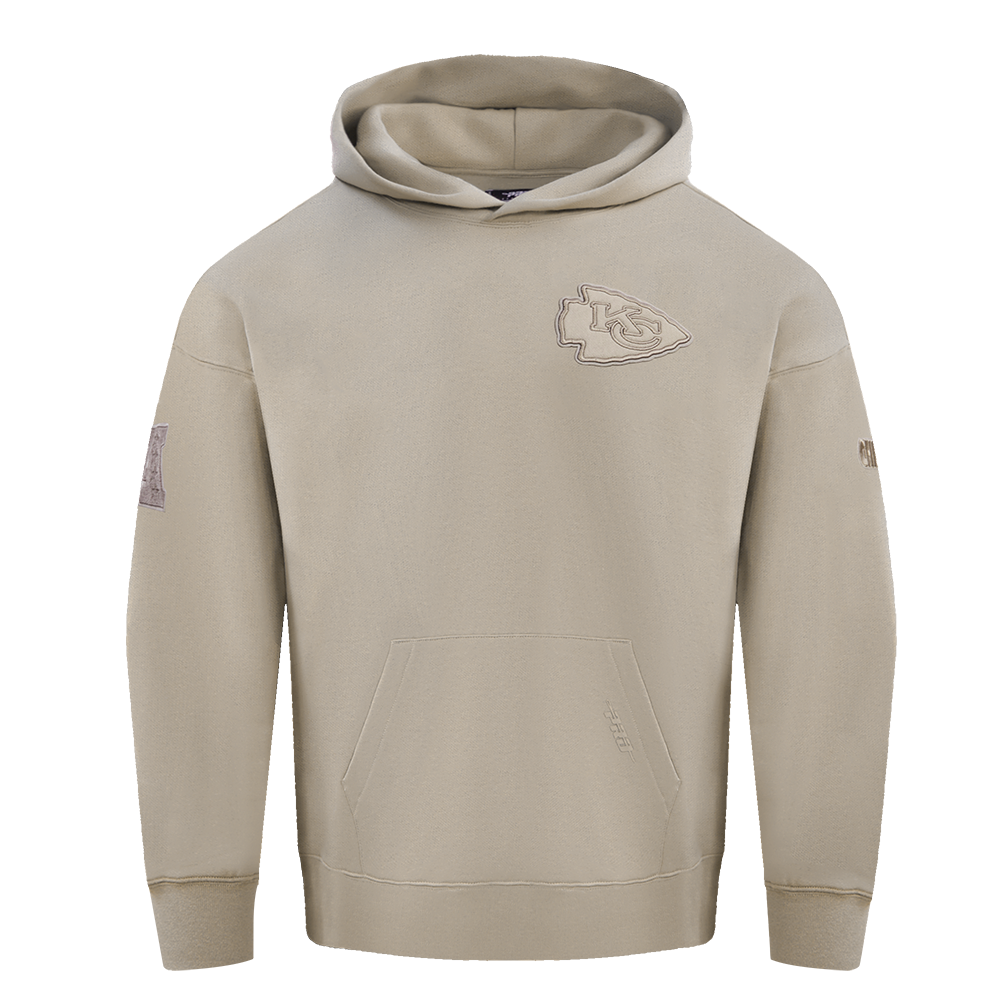 NFL KANSAS CITY CHIEFS NEUTRAL DROP SHOULDER FLC PO HOODIE (TAUPE ...