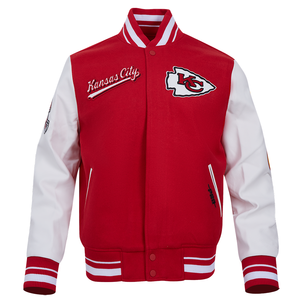 NFL KANSAS CITY CHIEFS SCRIPT TAIL MEN'S RIB WOOL VARSITY (RED/WHITE ...