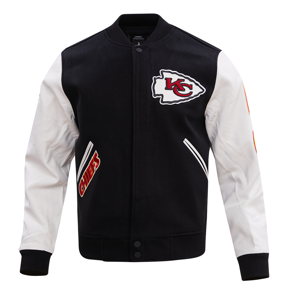 NFL KANSAS CITY CHIEFS CLASSIC WOOL MEN'S VARSITY JACKET (BLACK/WHITE ...