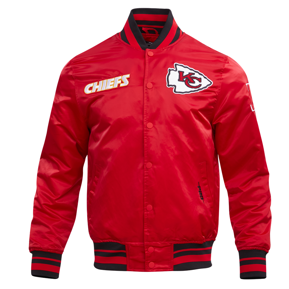 NFL KANSAS CITY CHIEFS RETRO CLASSIC MEN'S RIB SATIN JACKET (RED/BLACK ...