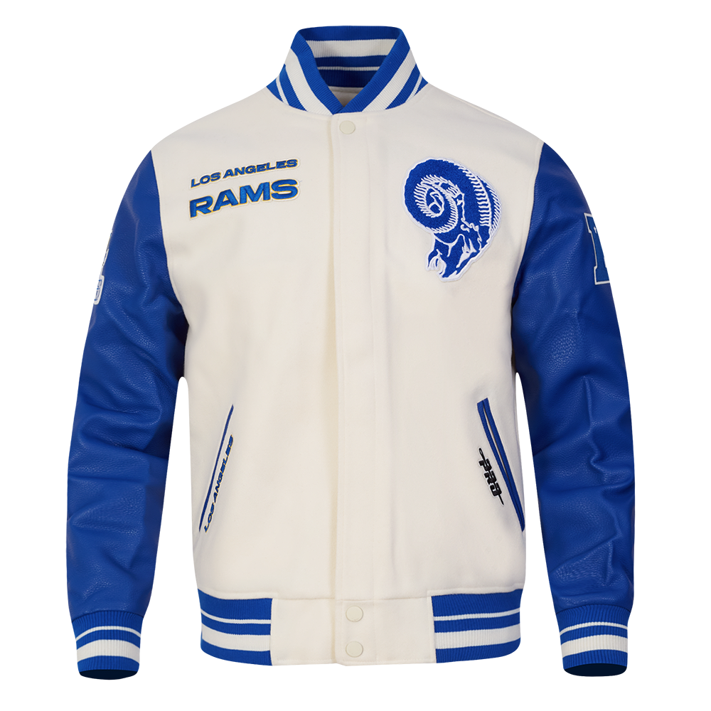 NFL LOS ANGELES RAMS RETRO CLASSIC MEN'S RIB WOOL VARSITY JACKET (EGGS ...