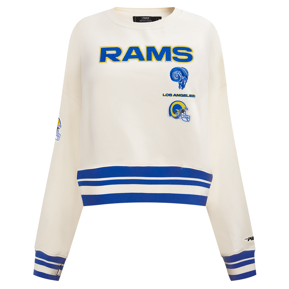 NFL LOS ANGELES RAMS RETRO CLASSIC WOMEN'S CREWNECK (EGGSHELL/ROYAL BL ...