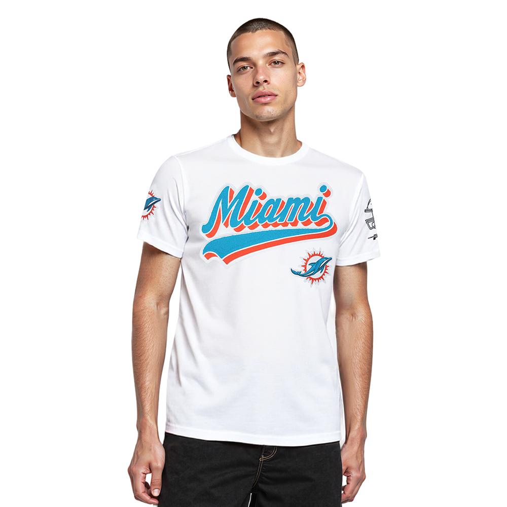 NFL MIAMI DOLPHINS SCRIPT TAIL MEN'S SJ TEE (WHITE) – Pro Standard