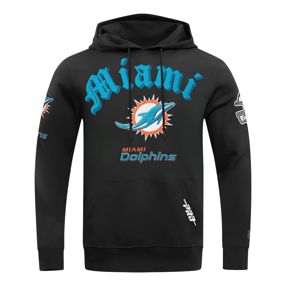 NFL MIAMI DOLPHINS OLD ENGLISH MEN'S PO HOODIE (BLACK) – Pro Standard