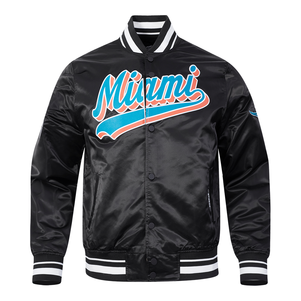 NFL MIAMI DOLPHINS SCRIPT TAIL MEN'S SATIN JACKET (BLACK) – Pro Standard