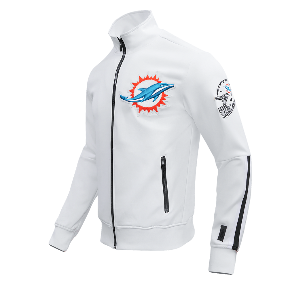 NFL MIAMI DOLPHINS CLASSIC MEN'S DK TRACK JACKET (WHITE/BLACK) – Pro ...