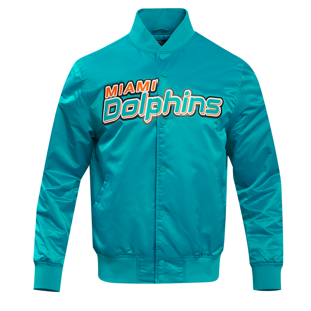 NFL MIAMI DOLPHINS BIG LOGO MEN'S SATIN JACKET (TEAL) – Pro Standard