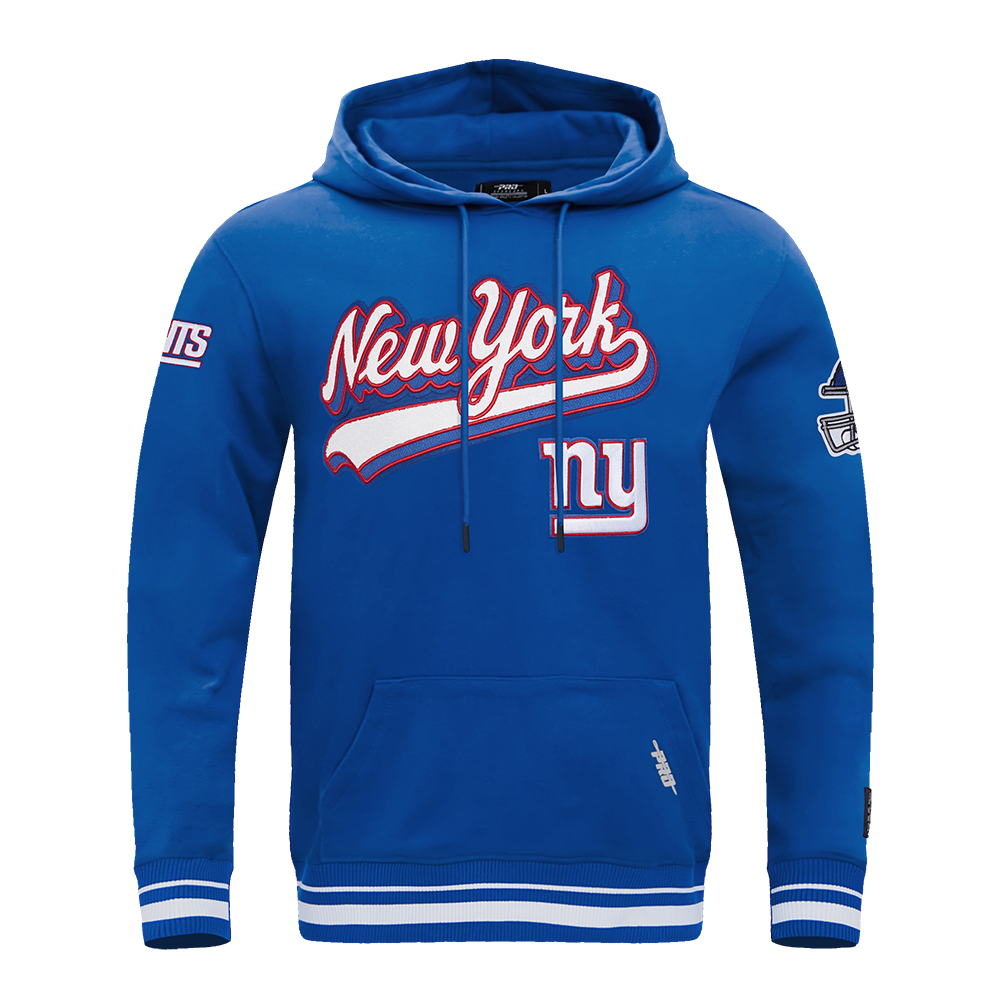 NFL NEW YORK GIANTS SCRIPT TAIL MEN'S RIB FLC PO HOODIE (DODGER BLUE ...