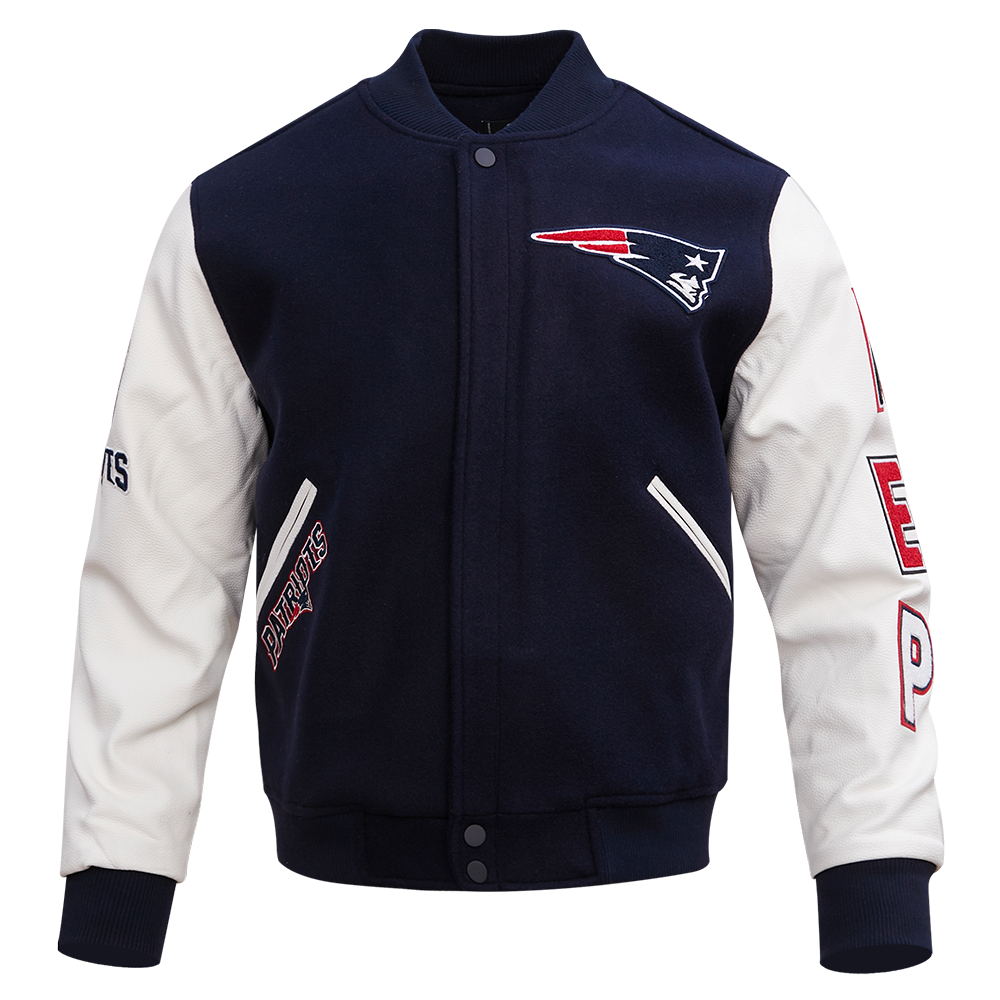 NFL NEW ENGLAND PATRIOTS CLASSIC WOOL MEN'S VARSITY JACKET (MIDNIGHT N ...