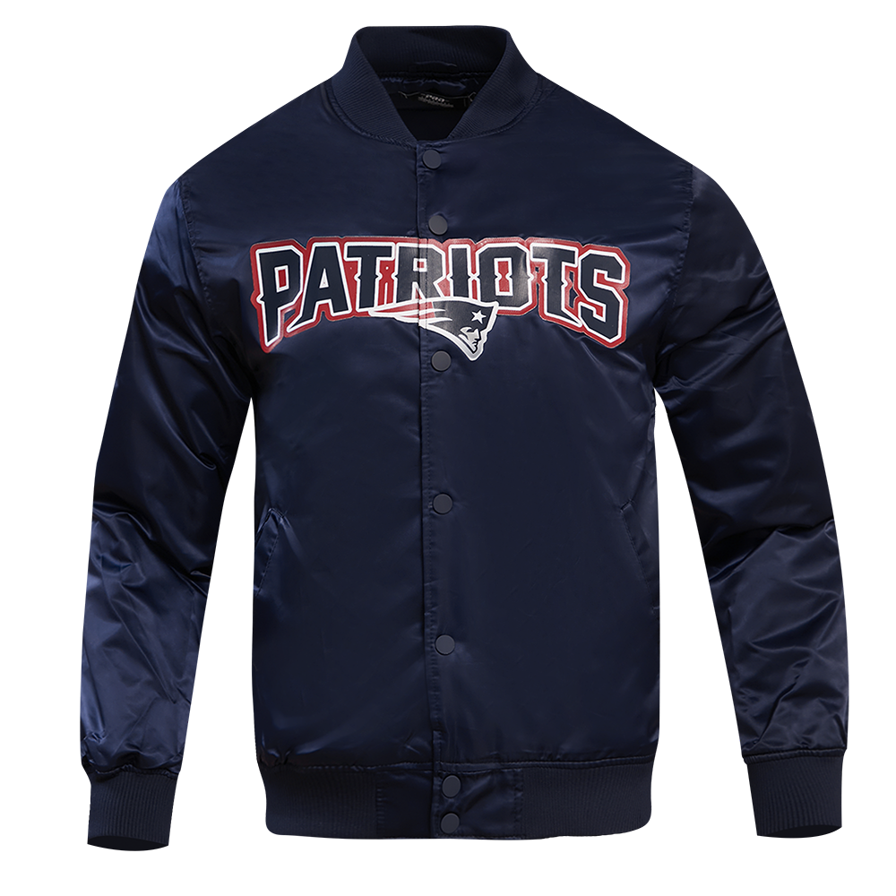 NFL NEW ENGLAND PATRIOTS BIG LOGO MEN'S SATIN JACKET (MIDNIGHT NAVY ...