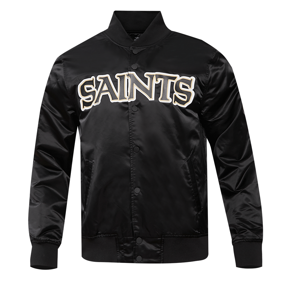 NFL NEW ORLEANS SAINTS BIG LOGO MEN'S SATIN JACKET (BLACK) – Pro Standard