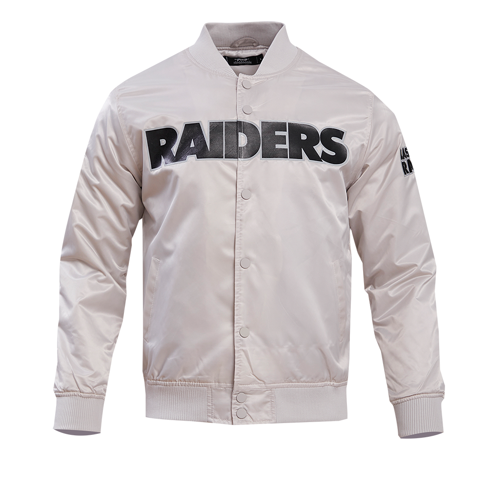 NFL LAS VEGAS RAIDERS BIG LOGO MEN'S SATIN JACKET (SILVER) – Pro Standard