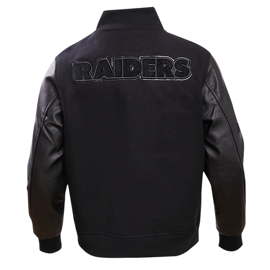 NFL LAS VEGAS RAIDERS TRIPLE BLACK WOOL MEN'S VARSITY JACKET (BLACK ...