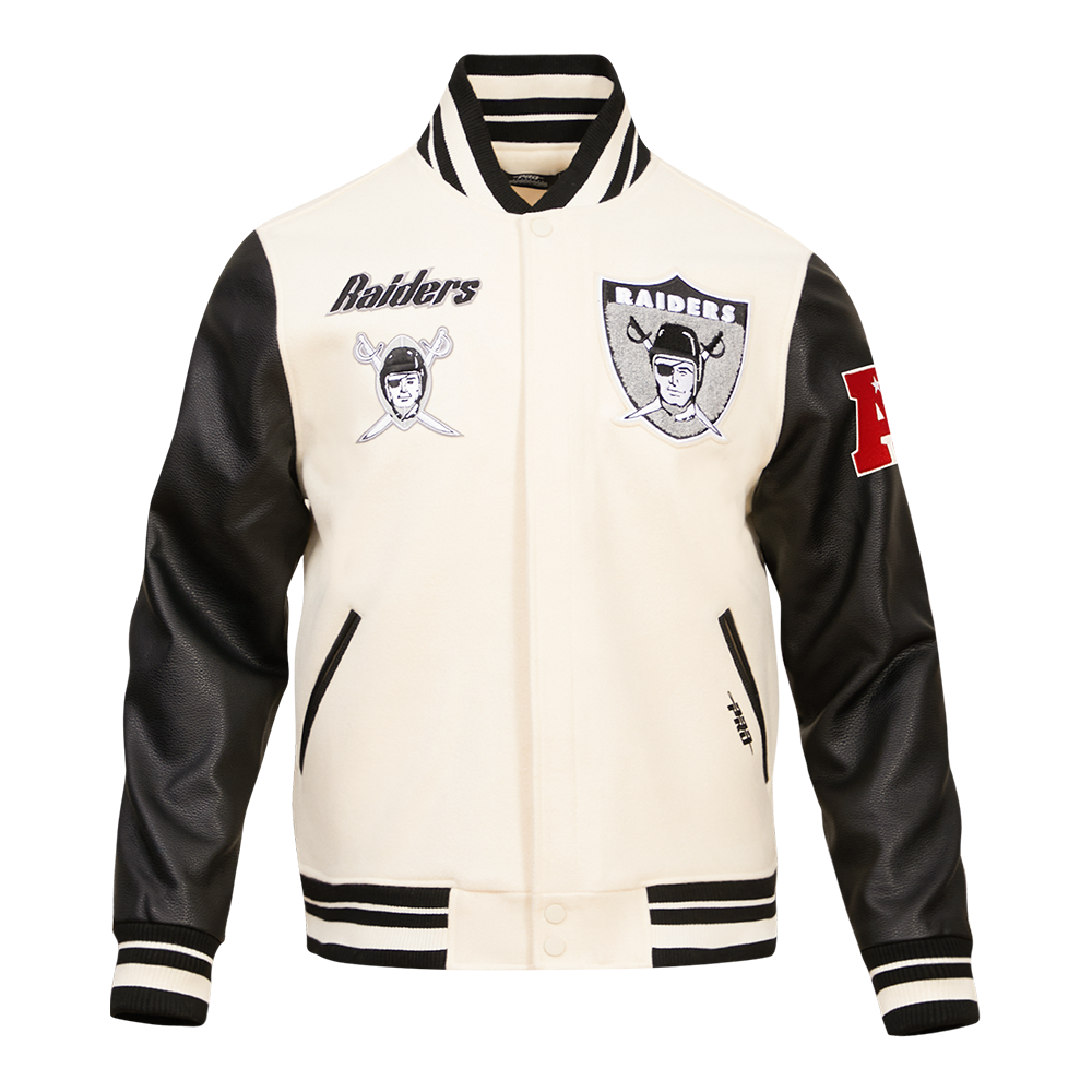 NFL OAKLAND RAIDERS RETRO CLASSIC MEN'S RIB WOOL VARSITY JACKET (EGGSH ...