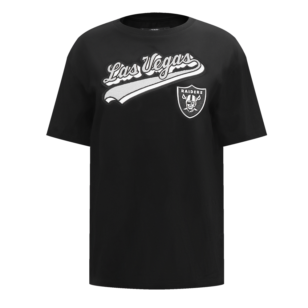 NFL LAS VEGAS RAIDERS SCRIPT TAIL WOMEN'S BOYFRIEND TEE (BLACK) – Pro ...