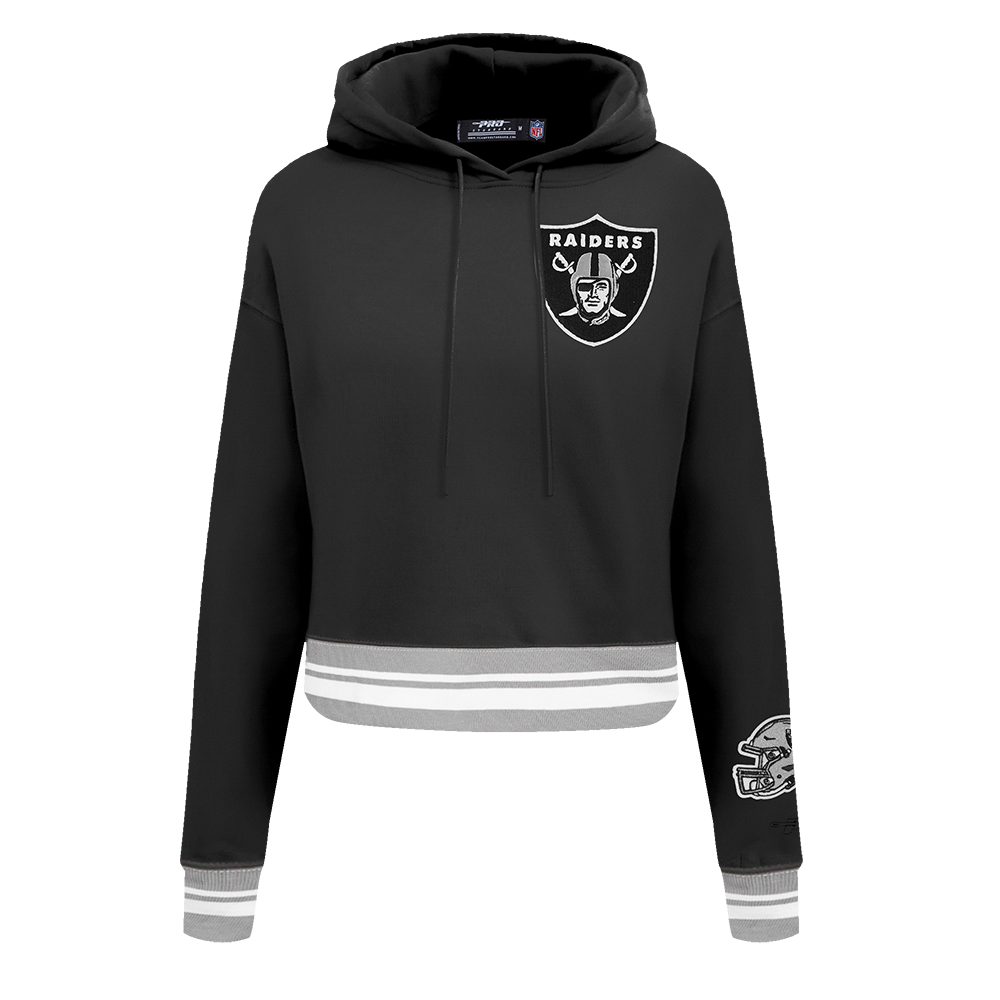 NFL LAS VEGAS RAIDERS MASHUP WOMEN'S RIB CROPPED PO HOODIE (BLACK/GRAY ...