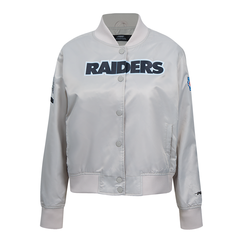 NFL LAS VEGAS RAIDERS CLASSIC WOMEN'S SATIN JACKET (SILVER) – Pro Standard