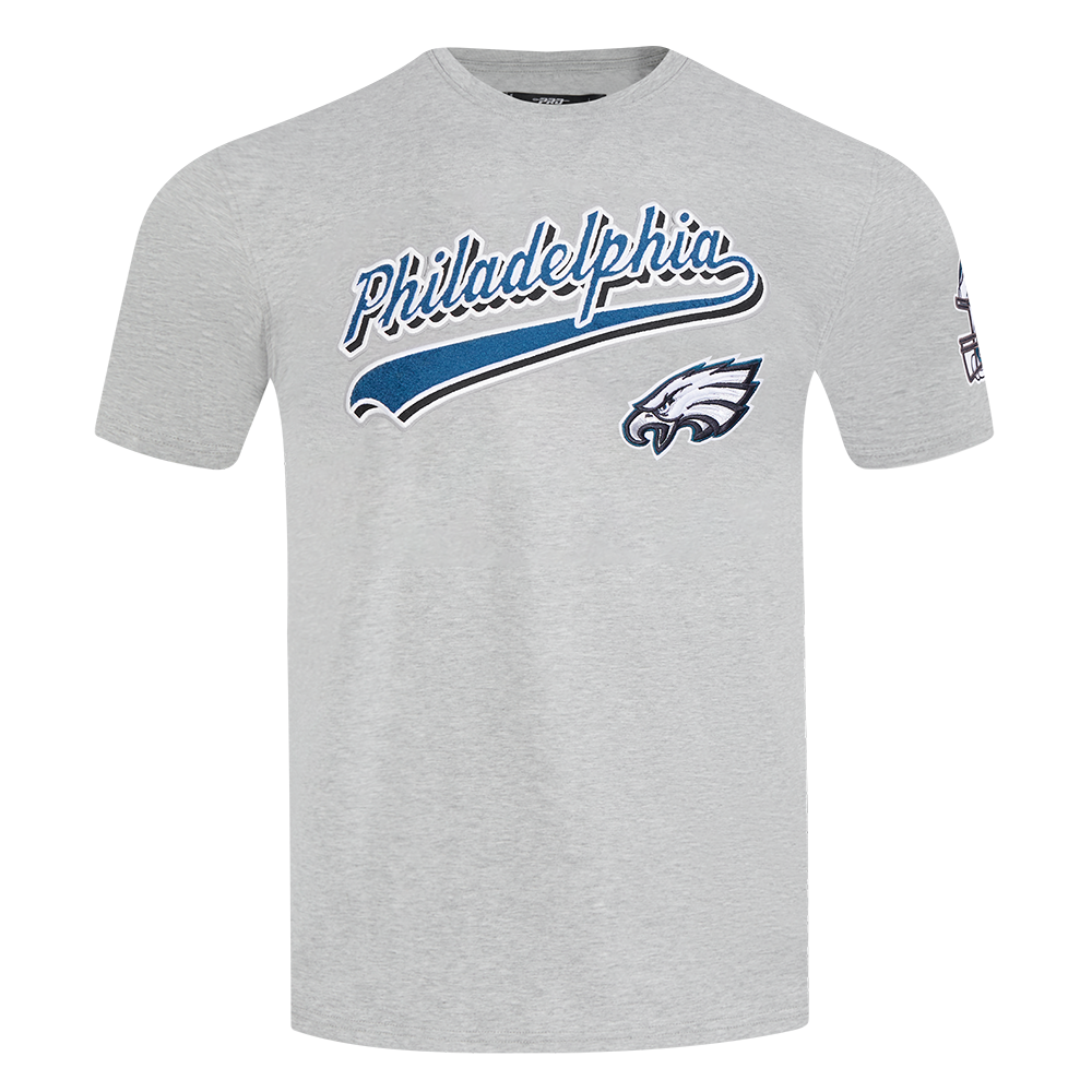 NFL PHILADELPHIA EAGLES SCRIPT TAIL MEN'S SINGLE JERSEY TEE (HEATHER G ...