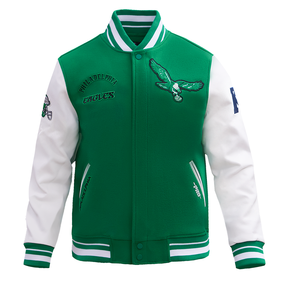 NFL PHILADELPHIA EAGLES RETRO CLASSIC MEN'S RIB WOOL VARSITY JACKET (K ...