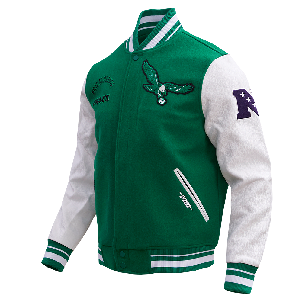NFL PHILADELPHIA EAGLES RETRO CLASSIC MEN'S RIB WOOL VARSITY JACKET (K ...