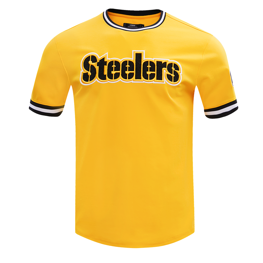 NFL PITTSBURGH STEELERS CLASSIC CHENILLE MEN'S DOUBLE KNIT TEE (YELLOW ...