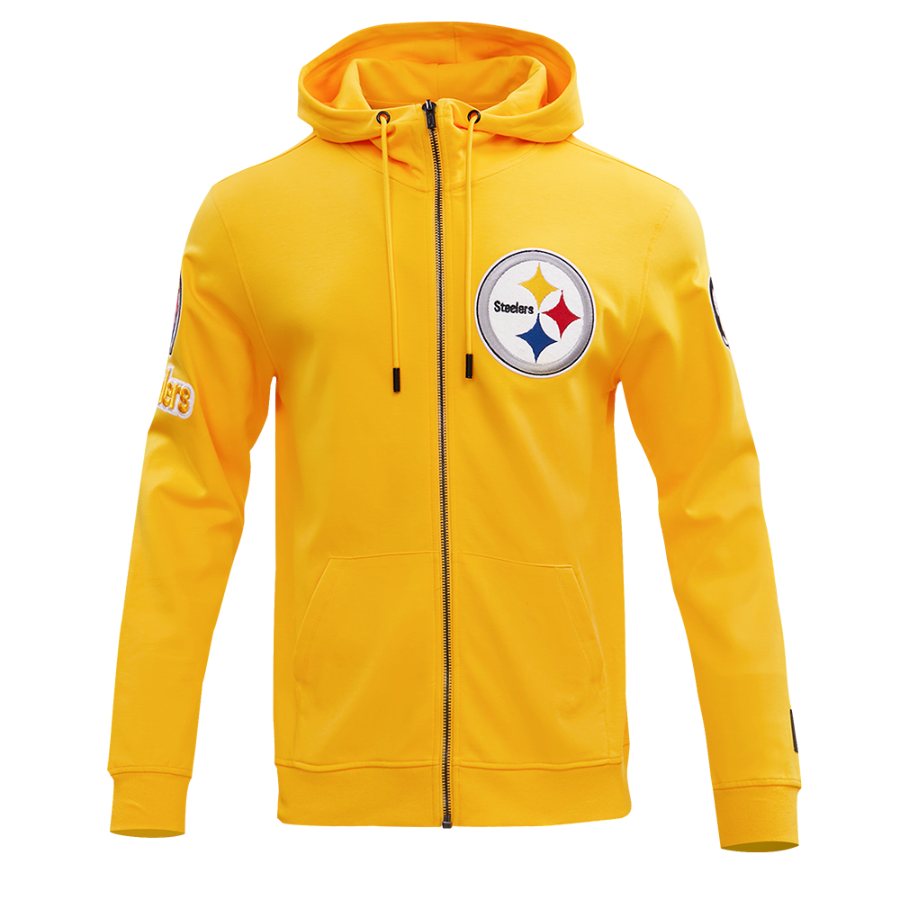 NFL PITTSBURGH STEELERS CLASSIC CHENILLE MEN'S DOUBLE KNIT FULL ZIP HO ...