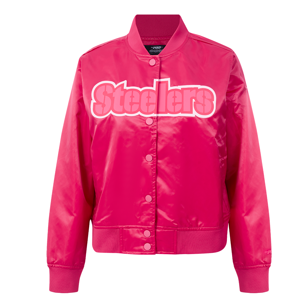 NFL PITTSBURGH STEELERS TRIPLE PINK WOMEN'S SATIN JACKET (BEETROOT PUR ...