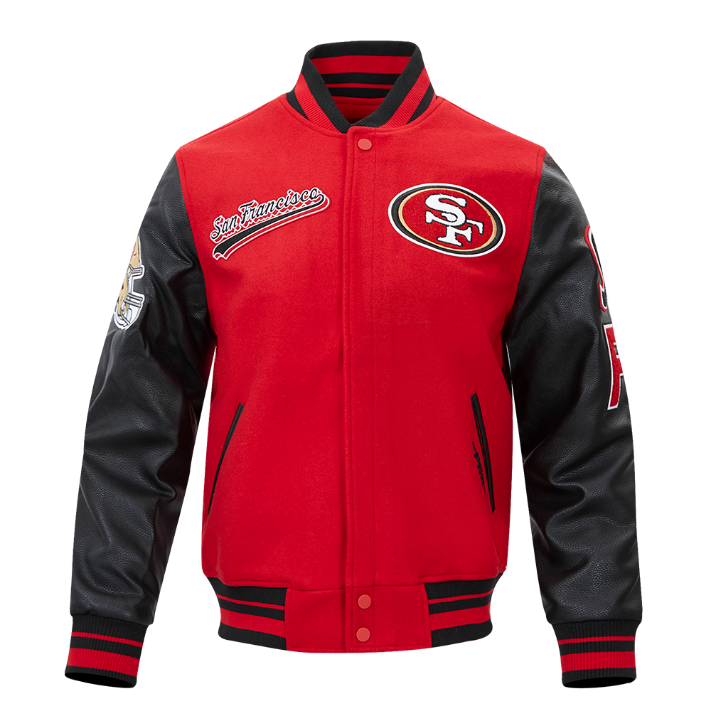 NFL SAN FRANCISCO 49ERS SCRIPT TAIL MEN'S RIB WOOL VARSITY (RED/BLACK ...